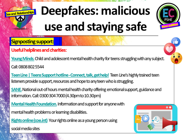Deepfakes, Law and Safety PSHE Lesson – EC Publishing