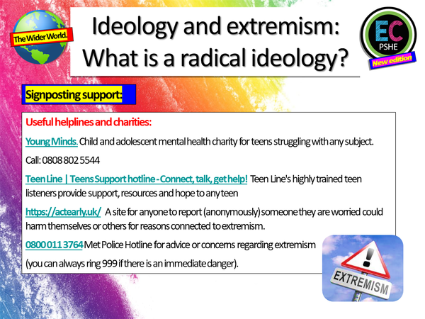Extremism Radicalisation Ideology - Online PSHE Lesson – EC Publishing