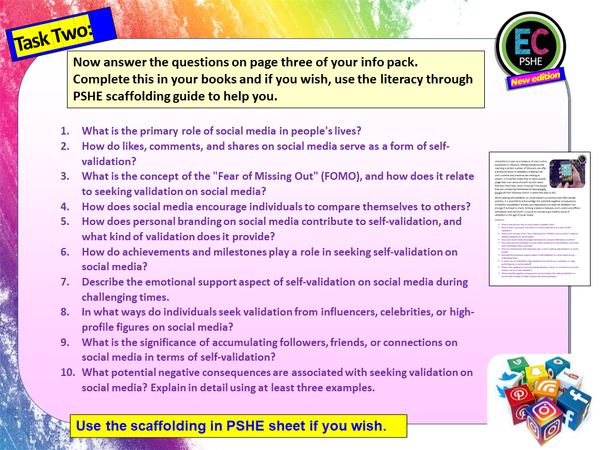 Social Media and Validation - Mental Health PSHE Lesson – EC Publishing