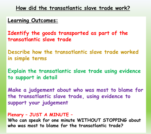 The Triangular Trade - Slavery History Lesson KS3 – EC Publishing