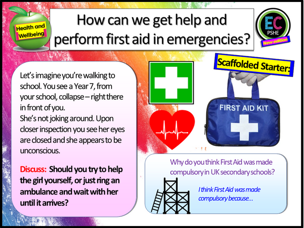 First Aid - Choking, bleeding, scalds, burns, CPR and more PSHE Lesson ...