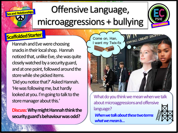 Microaggressions, Offensive Language and Bullying PSHE Lesson – EC ...
