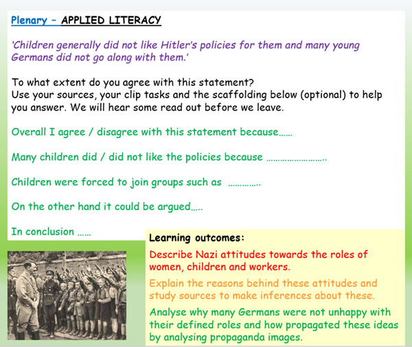 Life in Nazi Germany, women, children and workers - History Lesson – EC ...