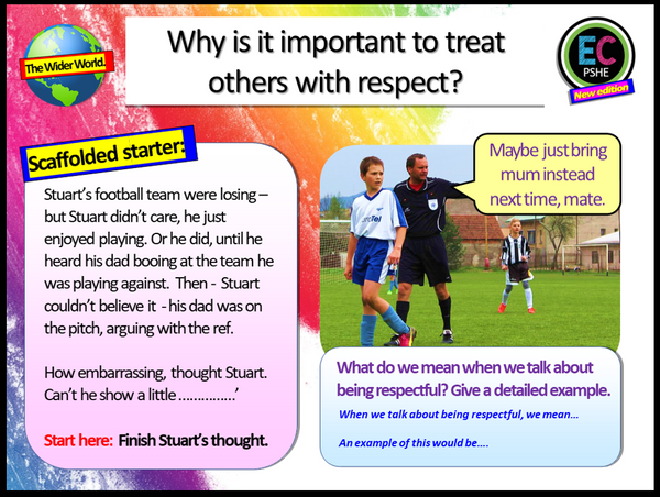 Showing Respect in Relationships and the Wider World PSHE Lesson – EC ...