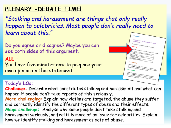 Sexual Harassment and Stalking PSHE Lesson – EC Publishing