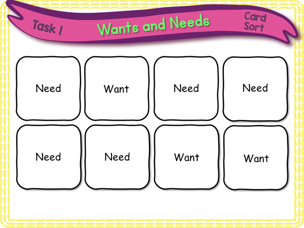 Wants and Needs - KS1/Year 2 – EC Publishing