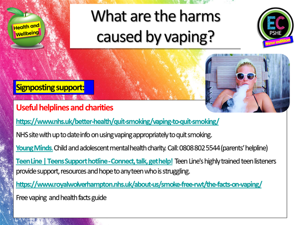 Vaping dangers PSHE Lesson – EC Publishing