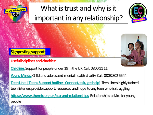 The importance of Trust PSHE Lesson – EC Publishing