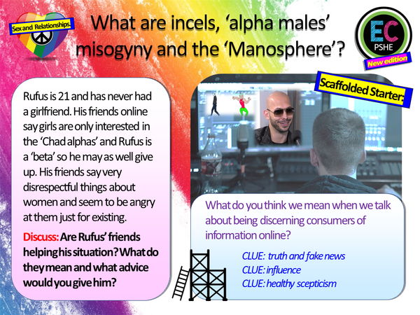 Misogyny, the Manosphere, Incels and Andrew Tate PSHE Lesson – EC ...