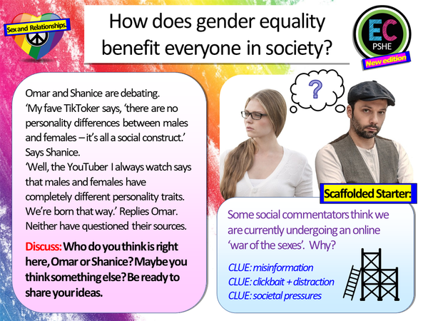 Gender Equality and the Gender Debate PSHE Lesson – EC Publishing