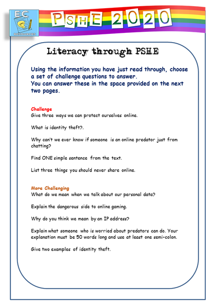 PSHE Workbook : Online Safety – EC Publishing