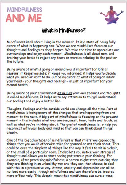 PSHE KS3 KS4 Mental Health Workbook Mindfulness – EC Publishing