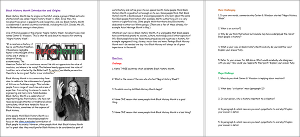 Black History Month Tutor Time Pack – EC Publishing