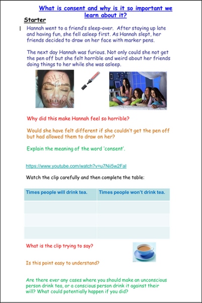 Consent Introduction PSHE – EC Publishing