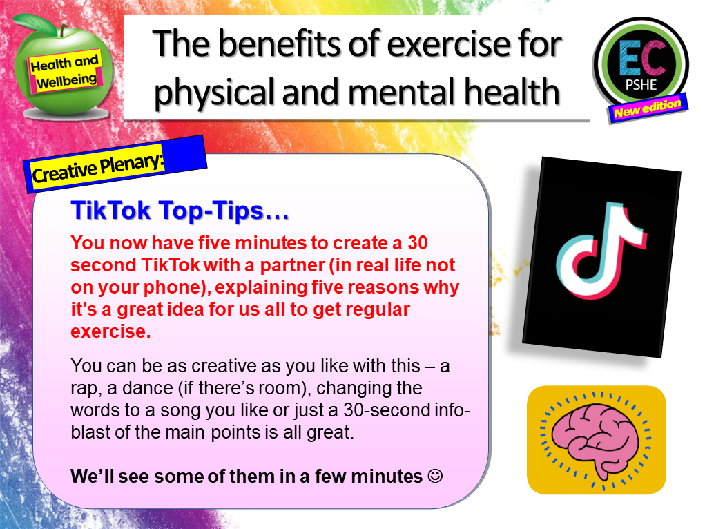 Benefits exercise on physical / mental health PSHE lesson – EC Publishing