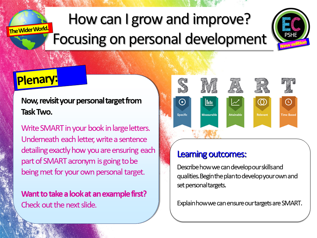 Personal Development and Targets - PD PSHE Lesson – EC Publishing