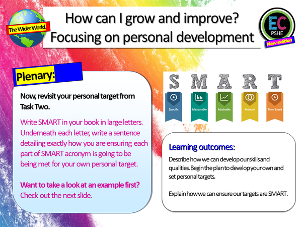 Personal Development and Targets - PD PSHE Lesson – EC Publishing