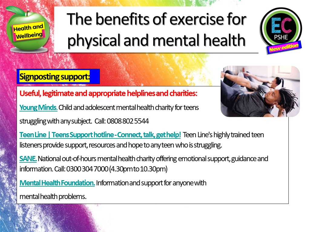 Benefits exercise on physical / mental health PSHE lesson – EC Publishing