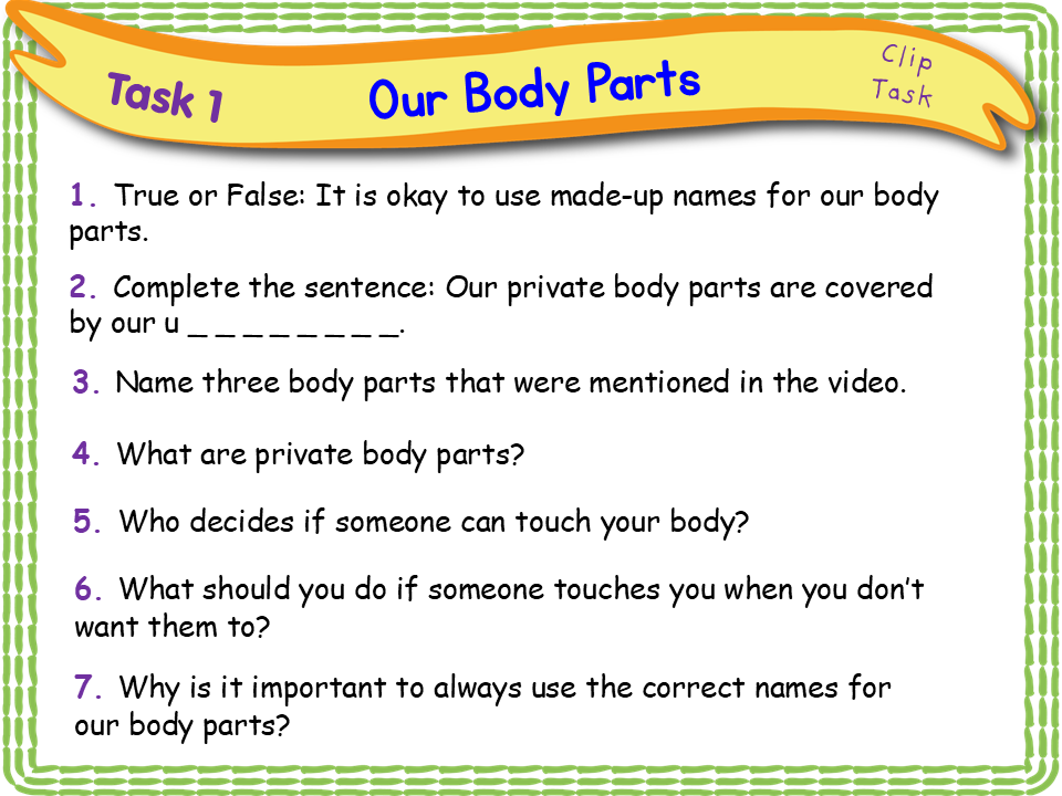 Year 2 - Private Body Parts – EC Publishing