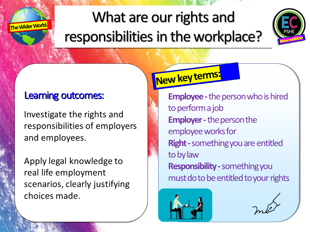 Employment Rights and Responsibilities PSHE / Careers Lesson – EC ...
