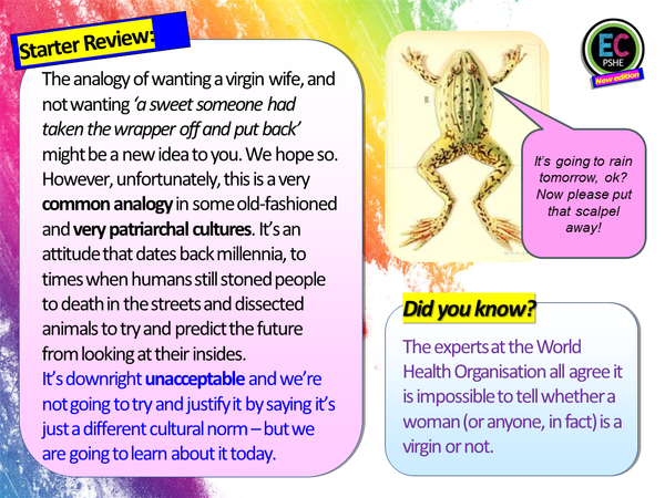 Virginity Testing, Hymenoplasty and the Law PSHE Lesson – EC Publishing