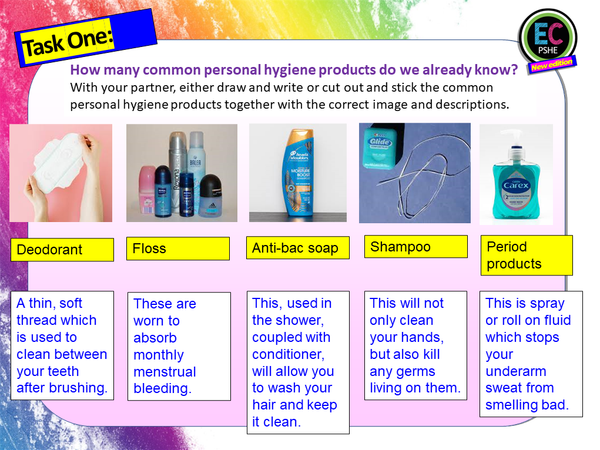 Personal Hygiene, Oral Health and prevention of Infections PSHE Lesson ...