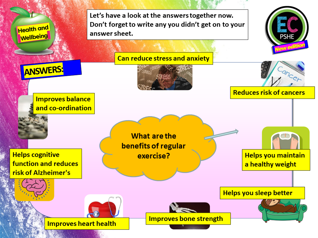 Benefits exercise on physical / mental health PSHE lesson – EC Publishing