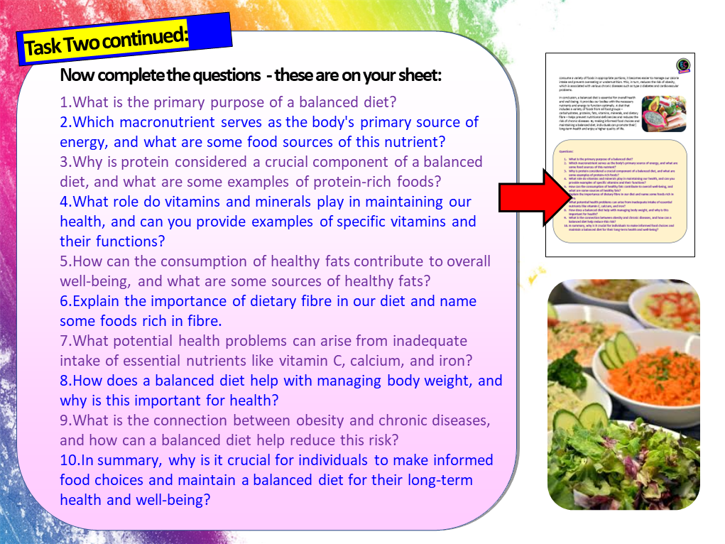 Balanced diet and nutrition PSHE lesson – EC Publishing