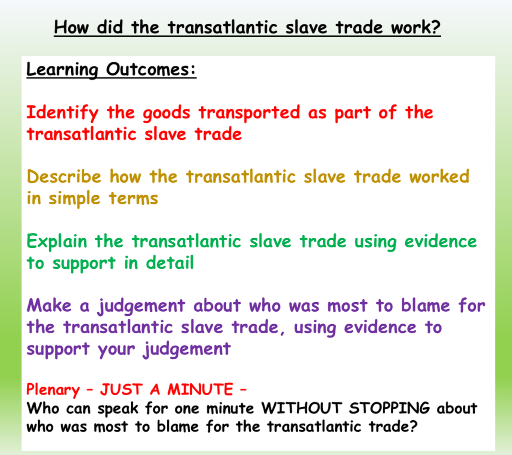 The Triangular Trade - Slavery History Lesson KS3 – EC Publishing