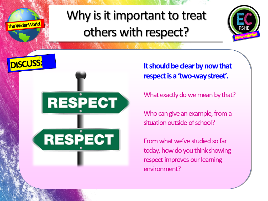 Showing Respect in Relationships and the Wider World PSHE Lesson – EC Publishing