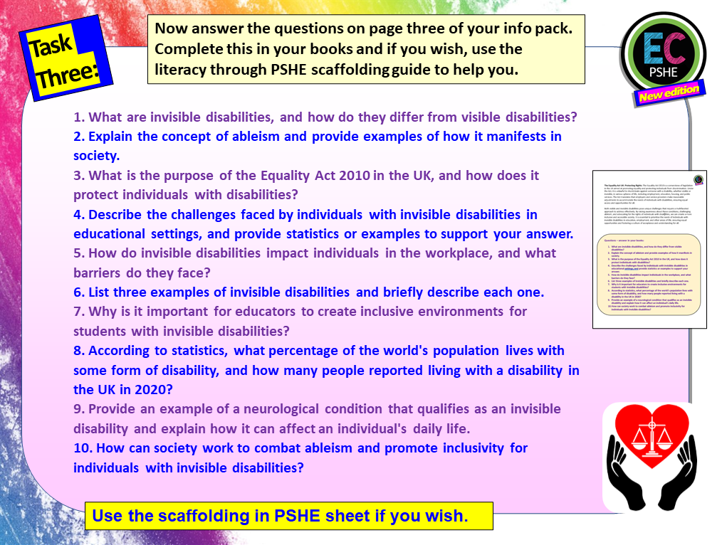Ableism Disability Prejudice and Discrimination PSHE Lesson – EC Publishing
