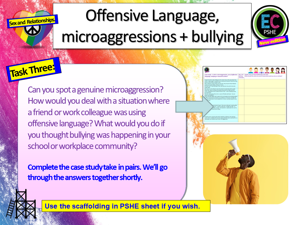 Microaggressions, Offensive Language and Bullying PSHE Lesson – EC ...