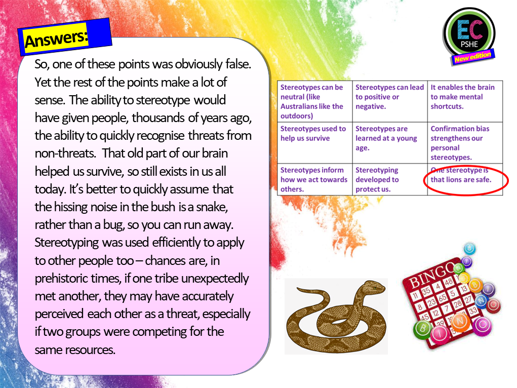 Stereotypes and Stereotyping PSHE Lesson – EC Publishing