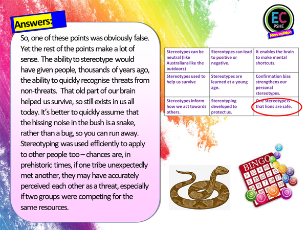 Stereotypes and Stereotyping PSHE Lesson – EC Publishing