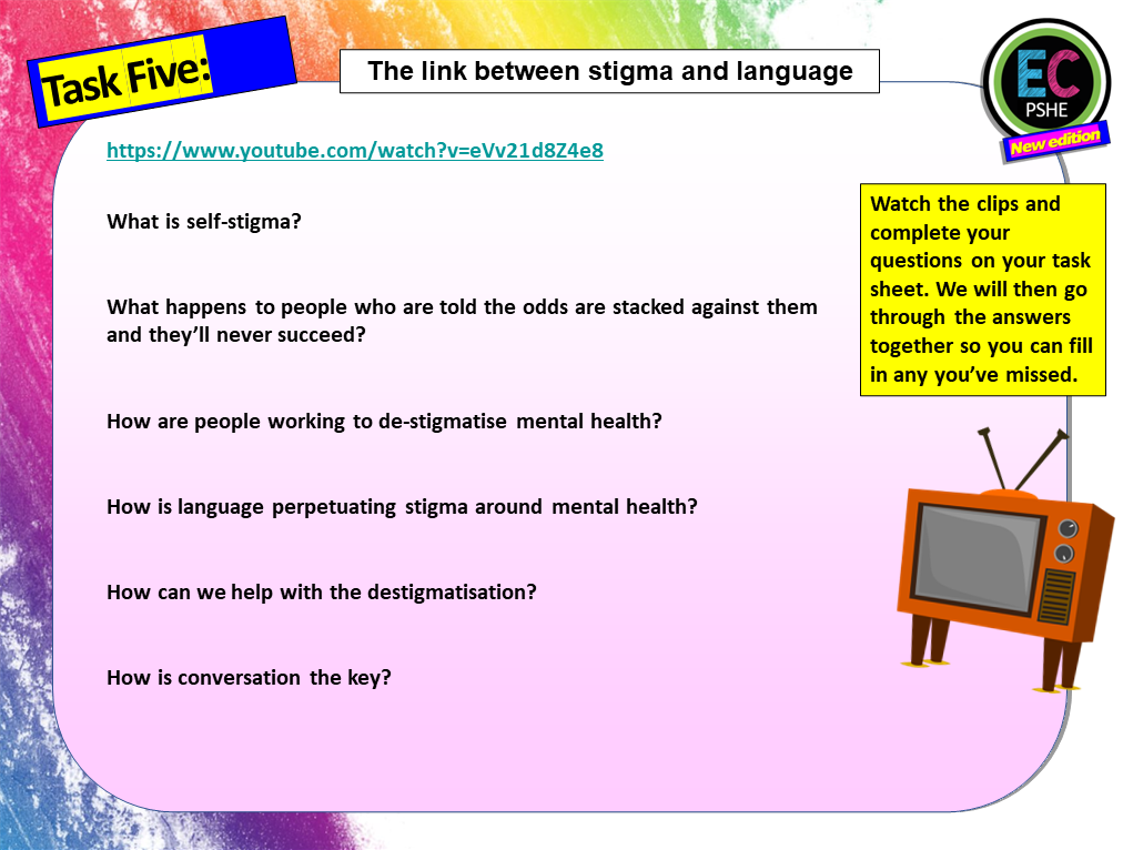 Mental Health Stigma and Language PSHE Lesson – EC Publishing