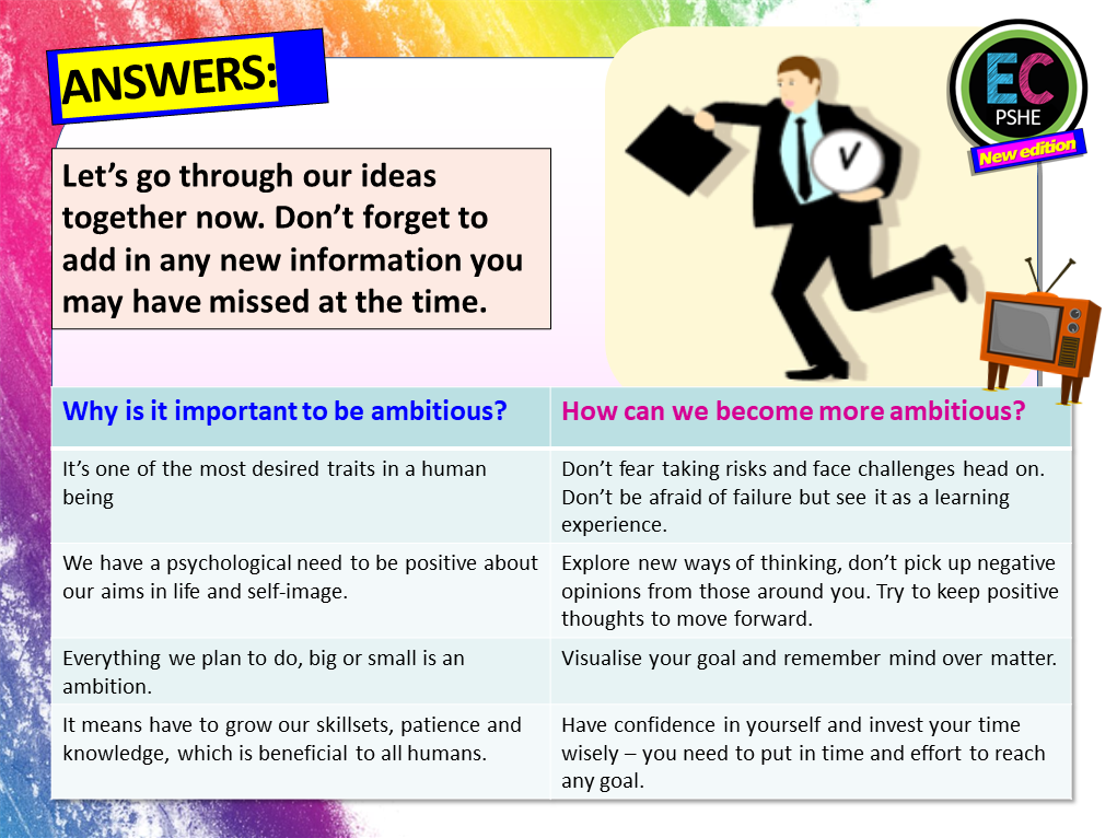 Attendance and Punctuality PSHE / Careers lesson – EC Publishing