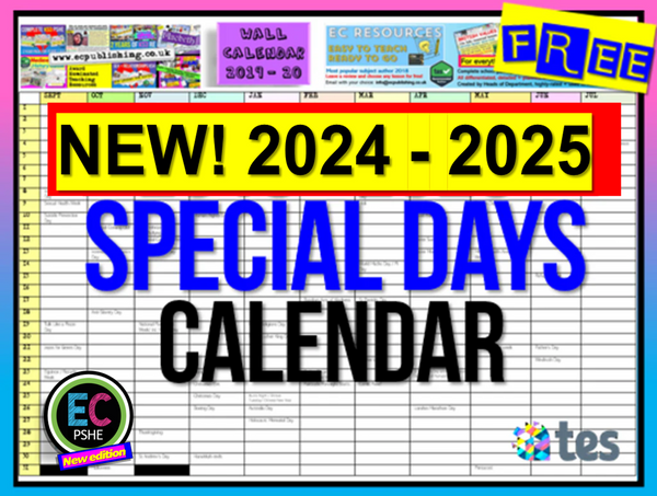 Awareness + Special Days Calendar 2024-25 – EC Publishing