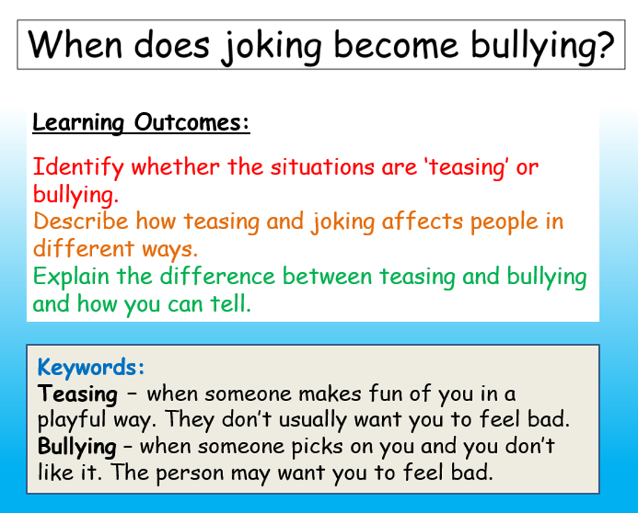 Teasing and Bullying KS3 PSHE Lesson (Lower ability & SEN) – EC Publishing