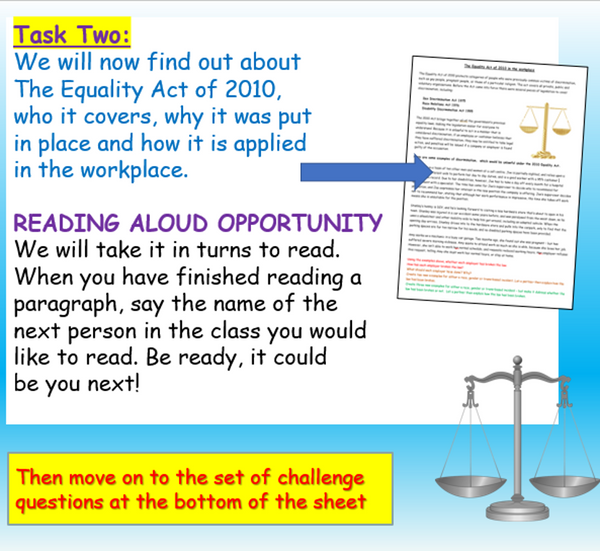 The Equality Act 2010 + Discrimination PSHE Careers – EC Publishing