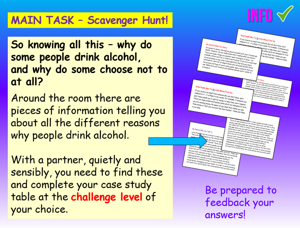Introduction to Alcohol Lesson - KS3 (Lower ability & SEN) – EC Publishing