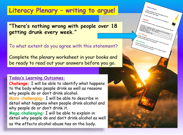 Introduction to Alcohol Lesson - KS3 (Lower ability & SEN) – EC Publishing