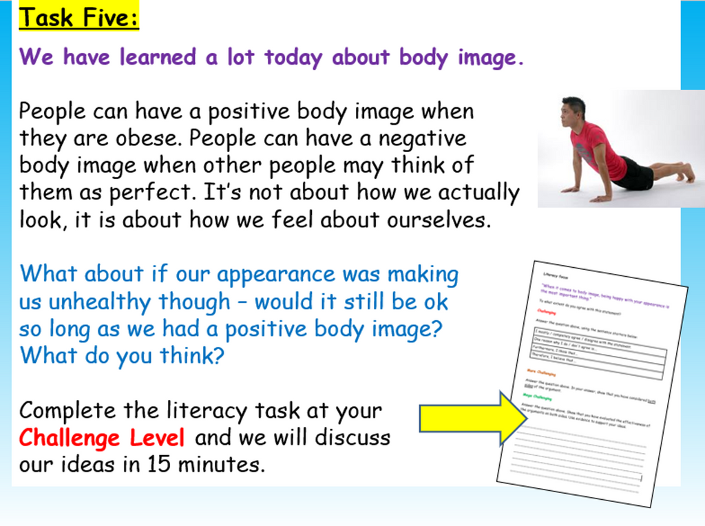 Body Image - KS3 (Lower ability & SEN) – EC Publishing