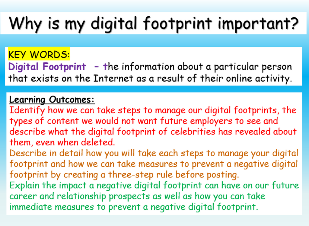 Internet Safety - Digital Footprints – EC Publishing
