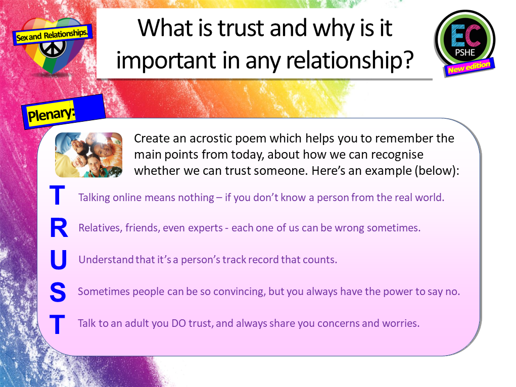The importance of Trust PSHE Lesson – EC Publishing
