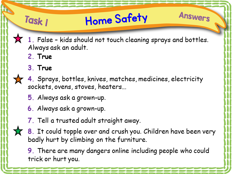 Safety in the Home KS1/Year 2 – EC Publishing