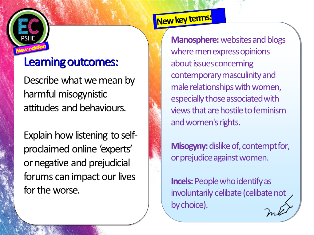 Misogyny, the Manosphere, Incels and Andrew Tate PSHE Lesson – EC ...