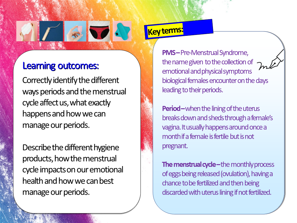Periods, the menstrual cycle and menstrual products PSHE Lesson – EC ...