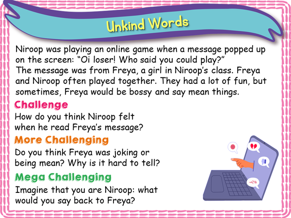 Unkind Words KS1/Year 2 – EC Publishing