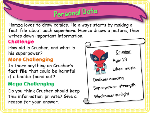 Personal Data - KS1/Year 2 – EC Publishing