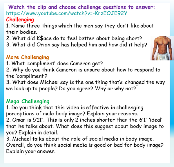 Male Body Image PSHE Lesson – EC Publishing